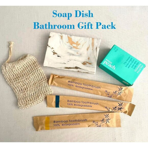 Bath | Soap Dish Bathroom Gift Pack Ceramic Soap Dish Soap Saver Bag ...